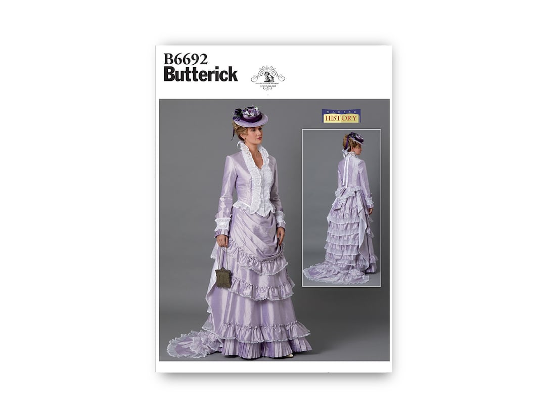 Victorian Dress Pattern- Butterick Making History- Fitted Bodice, Front ...