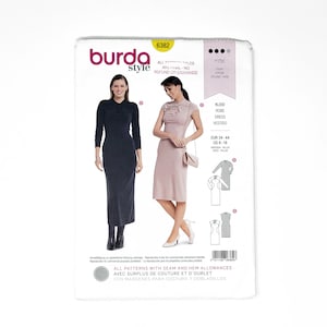 Knit Dress Pattern- Burda Pattern- Knit Dress With Neckline Twist ...