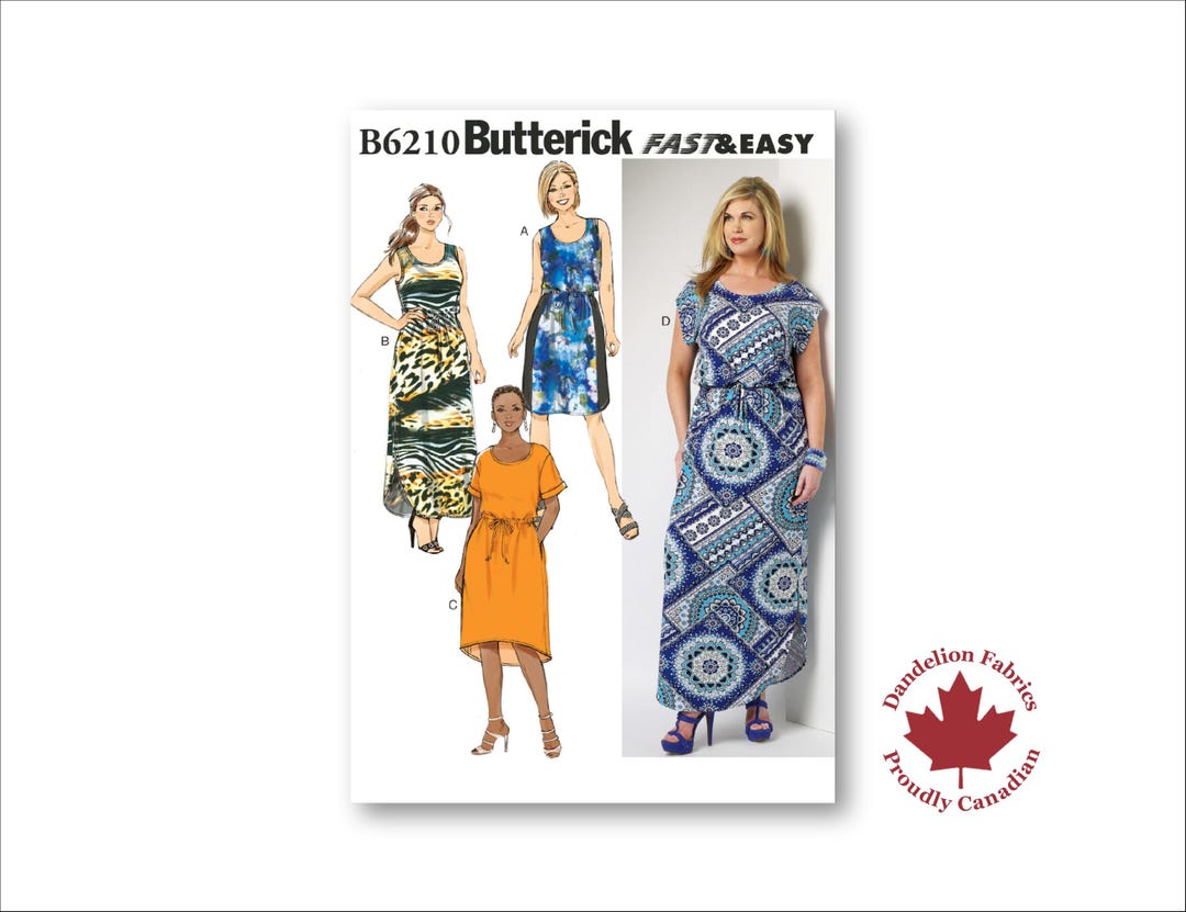 Plus Summer Dress- Butterick Pattern- Pullover Dress, Scoop Neckline ...