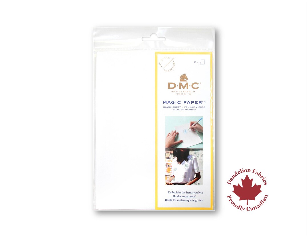 DMC Magic Paper- DMC- Draw Design on Paper, Stick Onto Fabric, Stitch ...