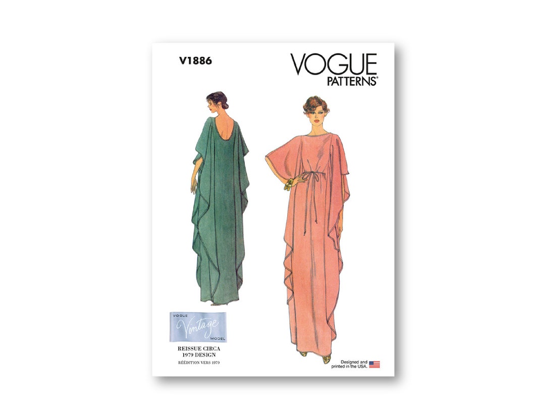 1970s Caftan Pattern- Vogue Pattern- Loose Fitting With Scoop Back ...