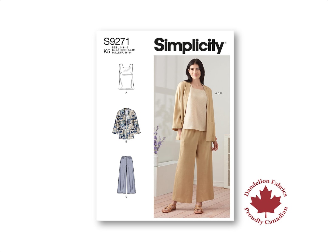 Casual Outfit Pattern- Simplicity Pattern- Square Neckline Tank ...