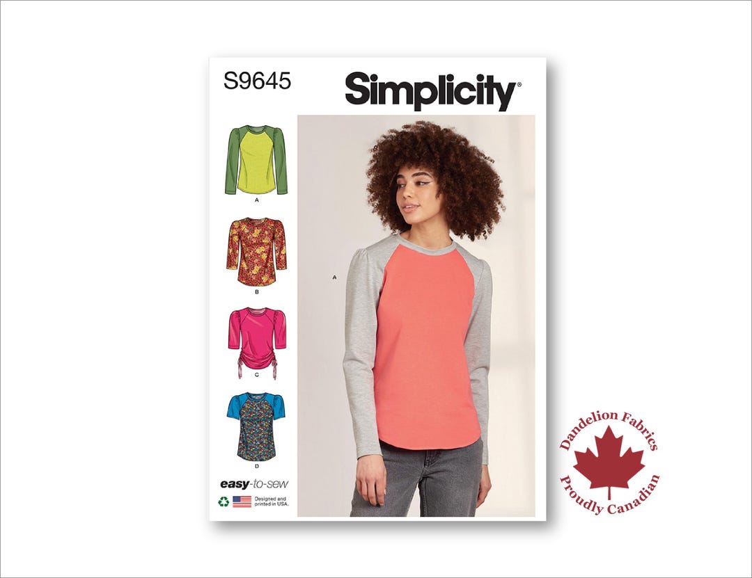 Knit Top Pattern- Simplicity Pattern- Angled Shoulder Yoke, Gathered ...