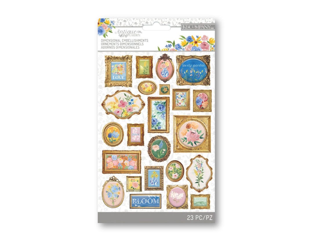 Gold Frame Stickers- K & Company- Antique Garden- Dimensional Gold ...