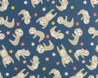 Sloth Fabric Geo Sloth Pale Turquoise by Andrea Lauren Sloth Nursery ...