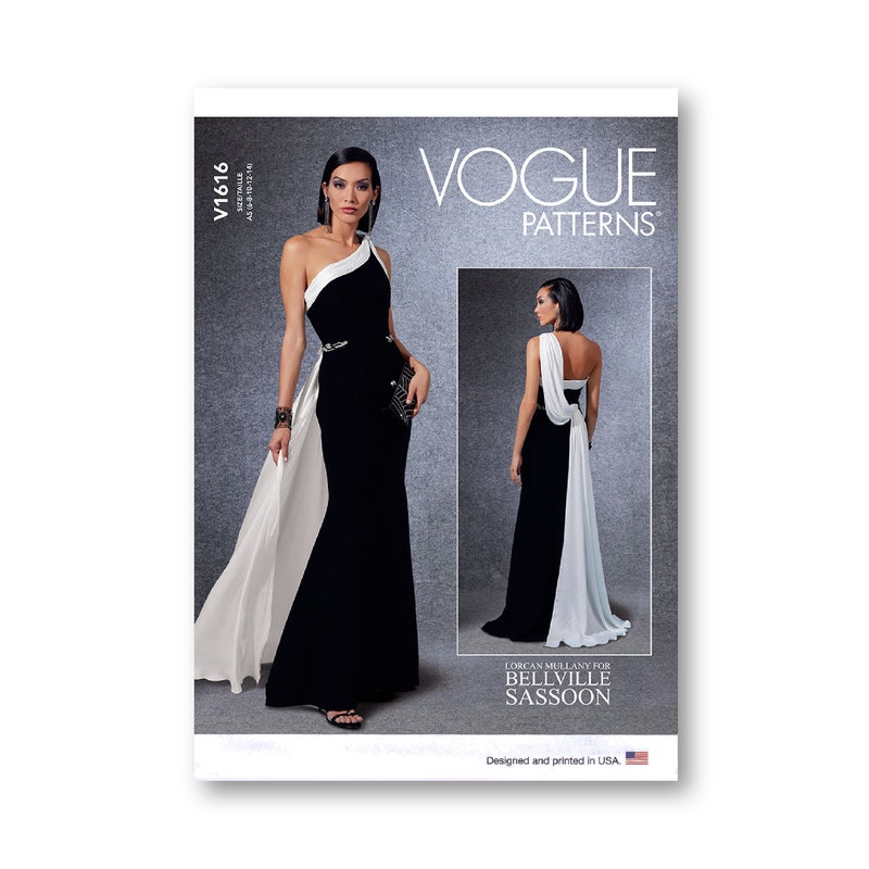 One Shoulder Dress Pattern - Etsy