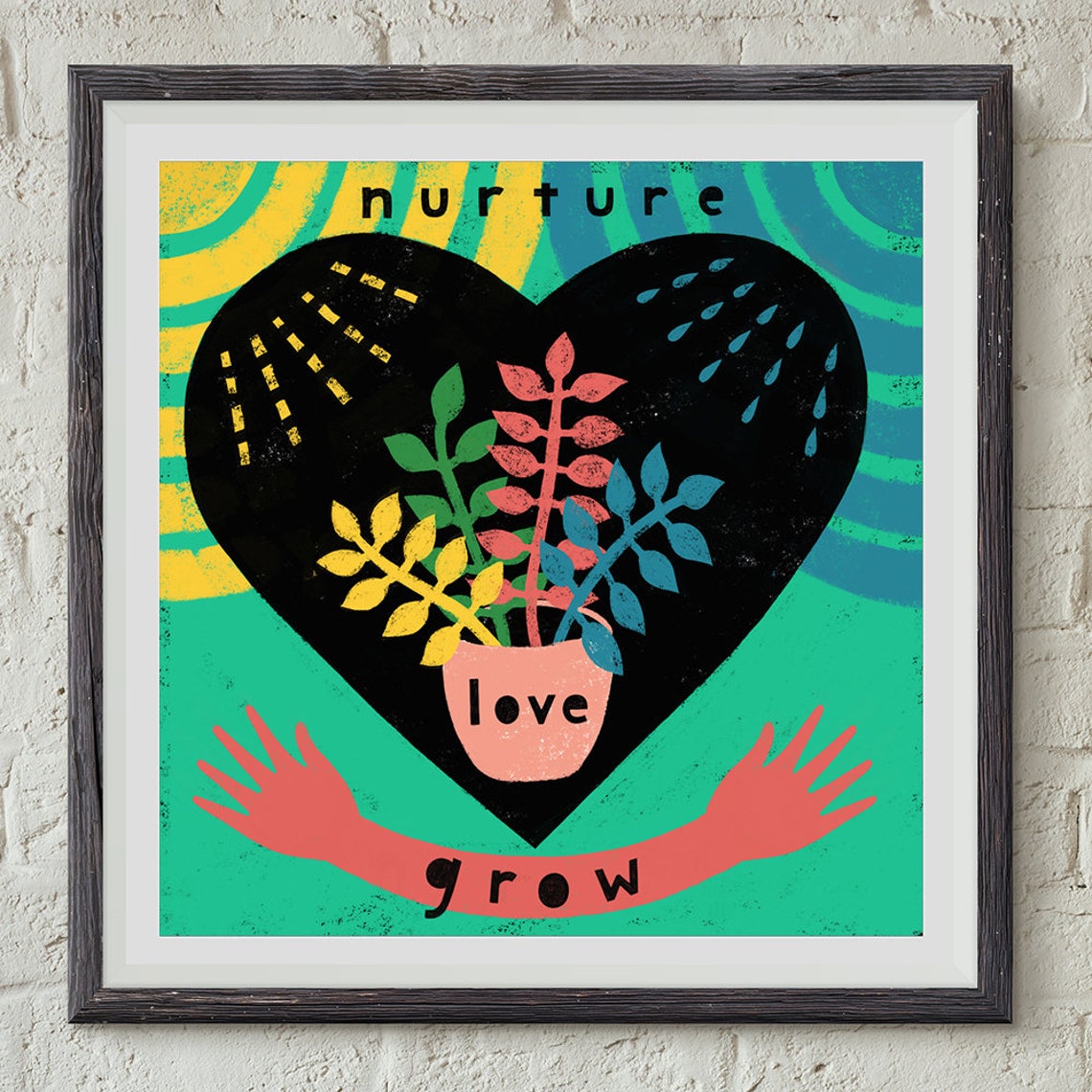 Nurture, Love, Grow, Vision Board Instant Download Art Print, Printable ...