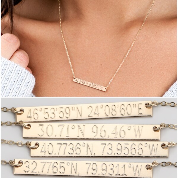 Latitude Longitude Necklace - Etsy