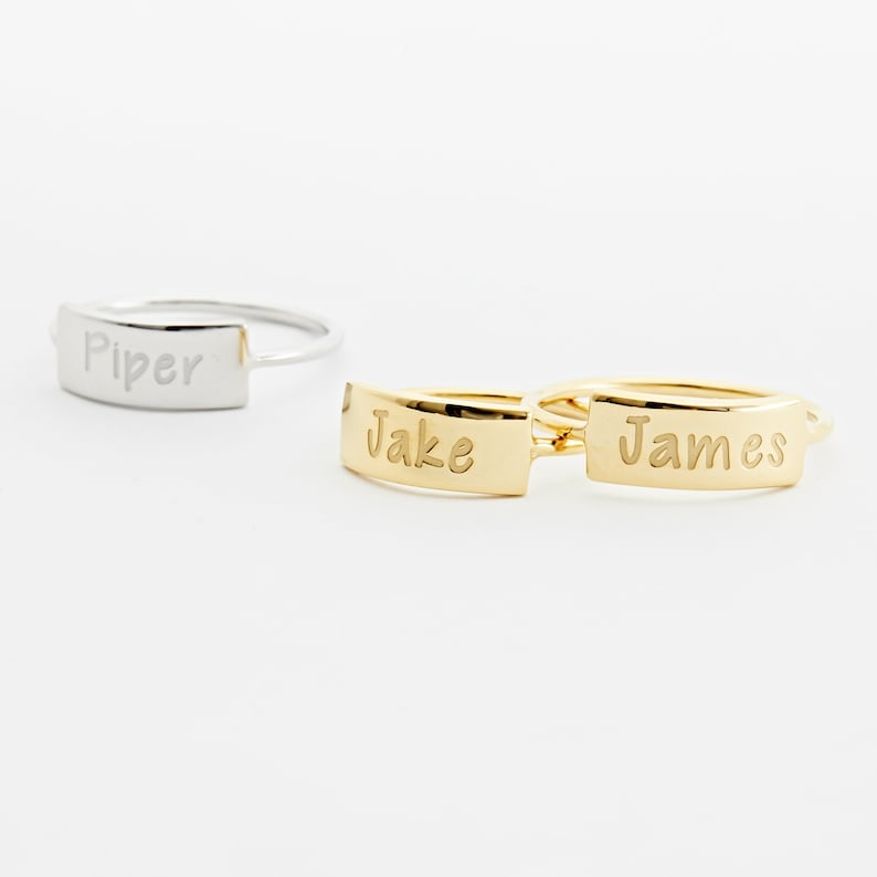 Personalized Name Ring Custom Initials Stacking Ring - Etsy