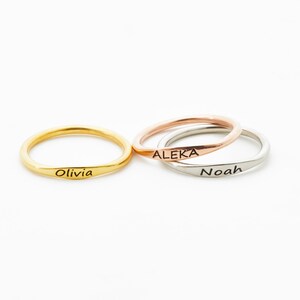 Stackable Name Rings Personalized Rings Stacking Custom Name - Etsy
