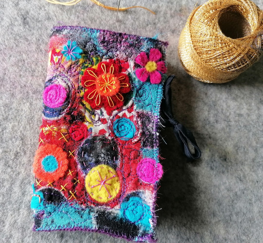 Unique Felted Needle Case, Wool Felt With 2 Internal Pages for Pins Etc ...
