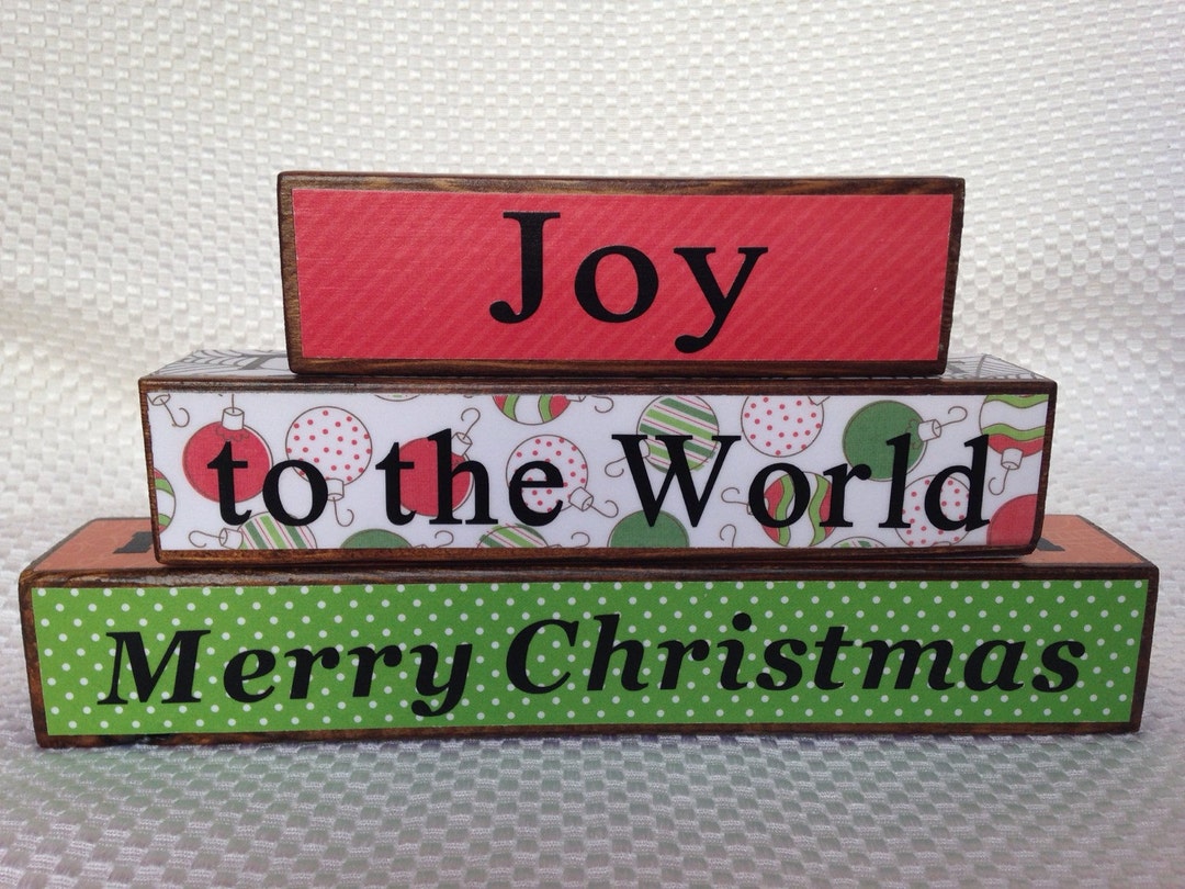 Reversible Holiday Block Stacker, Christmas Decoration - Etsy