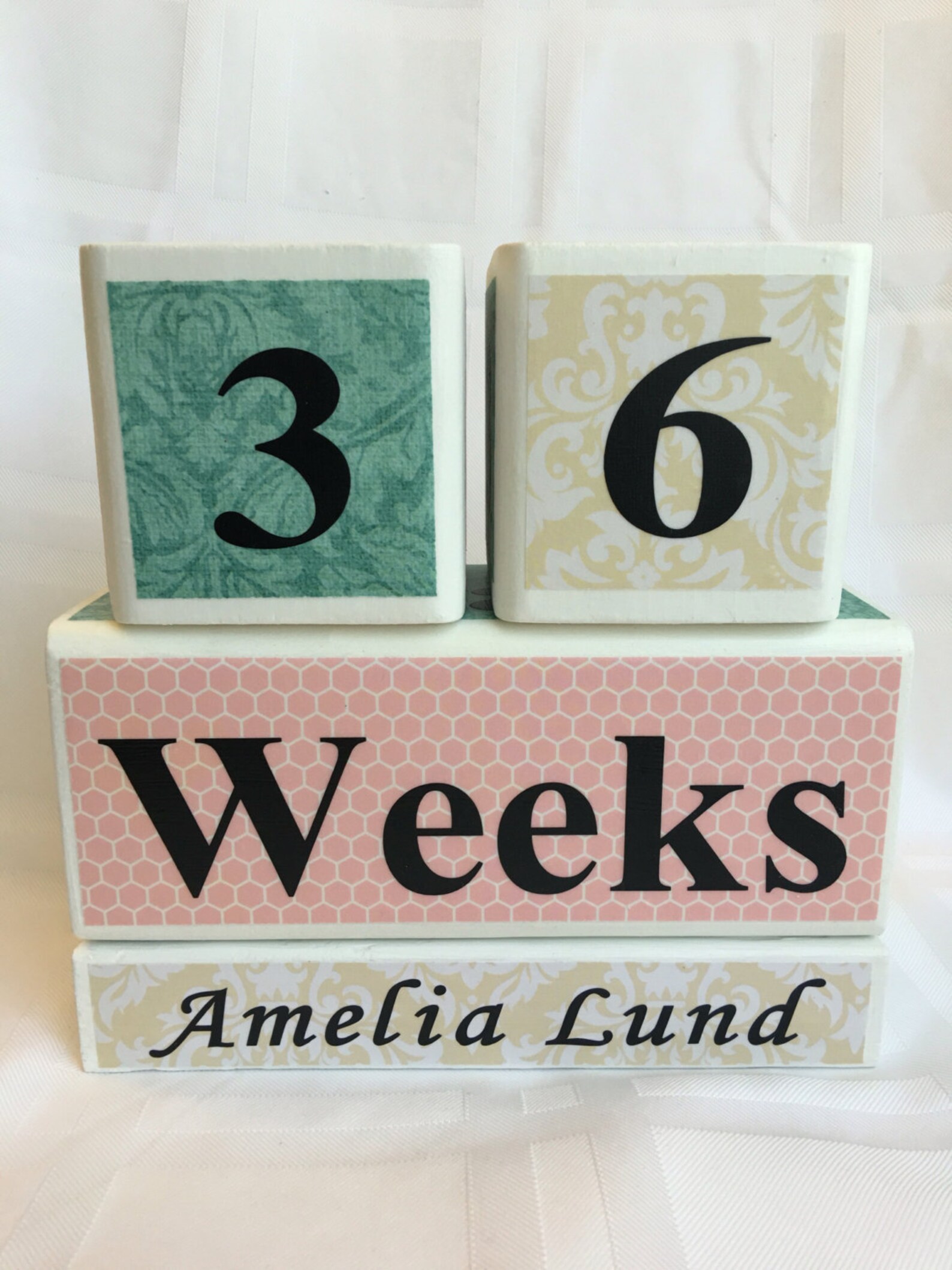 Name/initial Block Add On, Maternity Photo Prop - Wooden Age Blocks ...