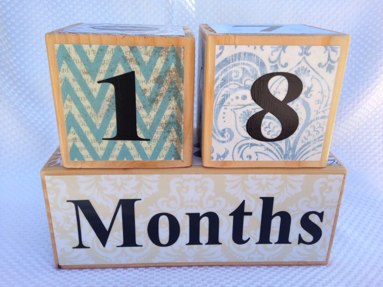 Custom Milestone Blocks for Baby and Pregnancy: Cream and | Etsy