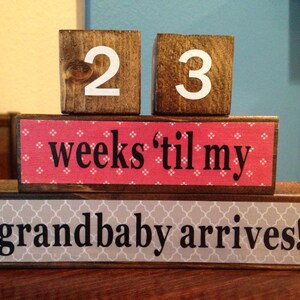 Grandparents Countdown Blocks, Pregnancy Countdown Blocks, Grandparents Present, Photo Prop, New ...