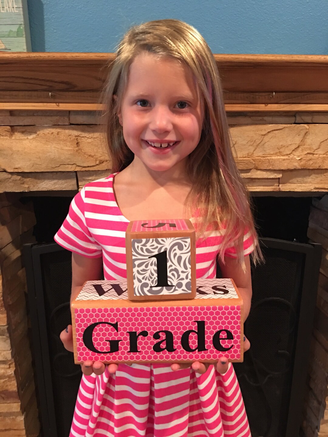 Milestone Blocks for Baby and Pregnancy: Pink, Teal and Grey, Maternity ...
