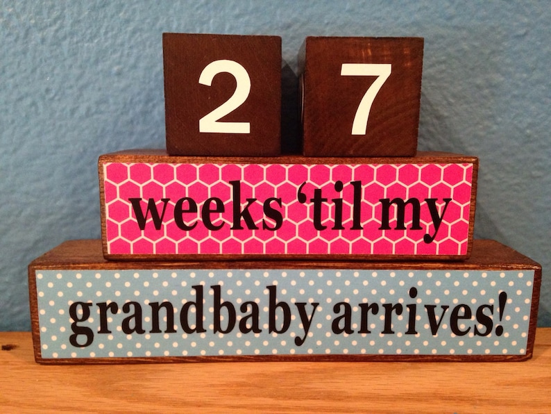 Grandparents Countdown Blocks Pregnancy Countdown Milestone - Etsy