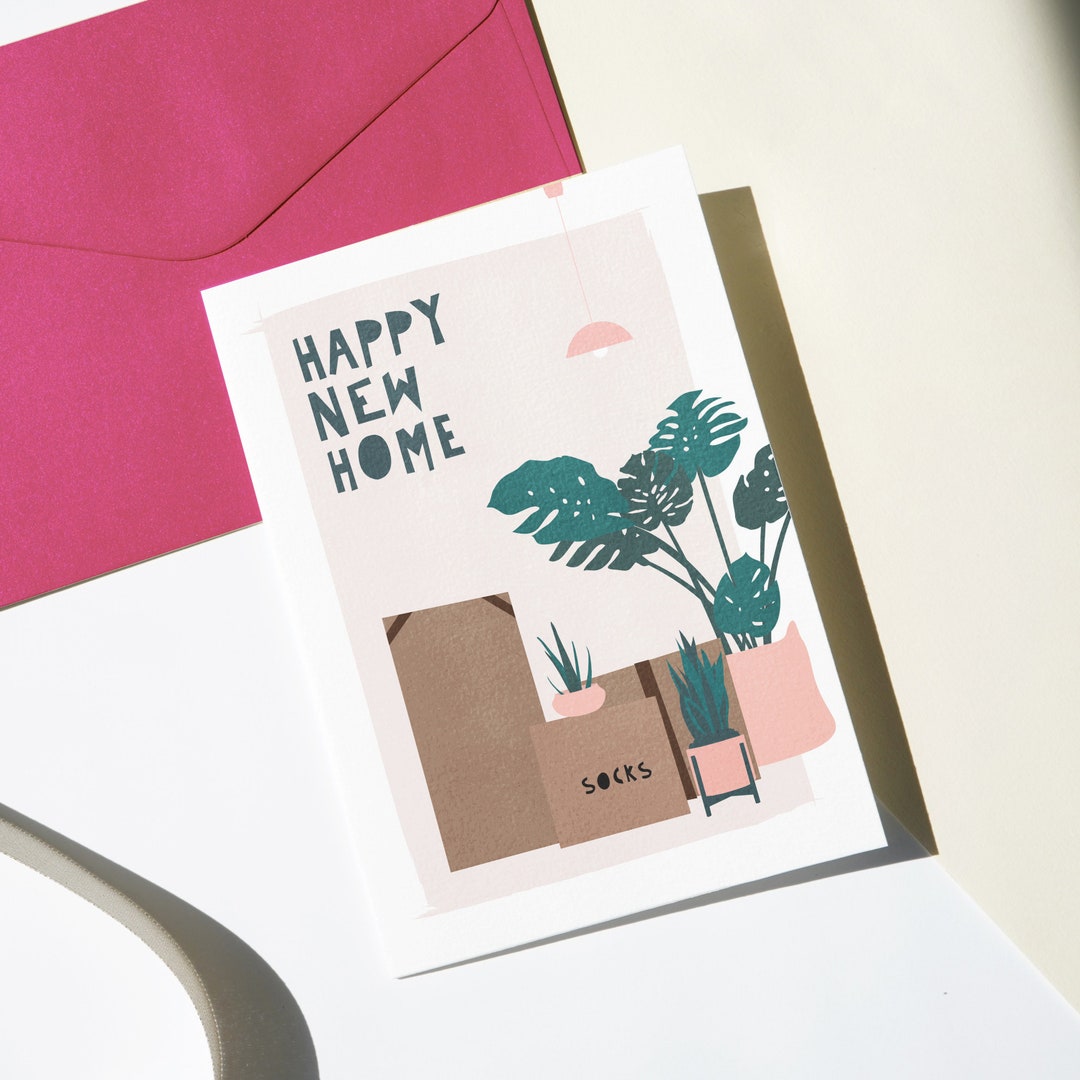 Happy New Home Card, First Home Card, Plant Lover Card, Housewarming ...