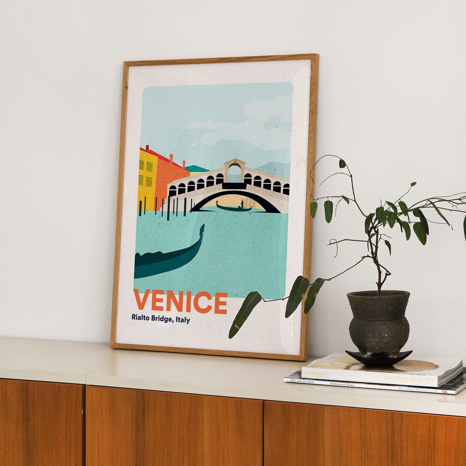 Venice Travel Posters // Italy Prints // Rialto Bridge Gift - Etsy UK