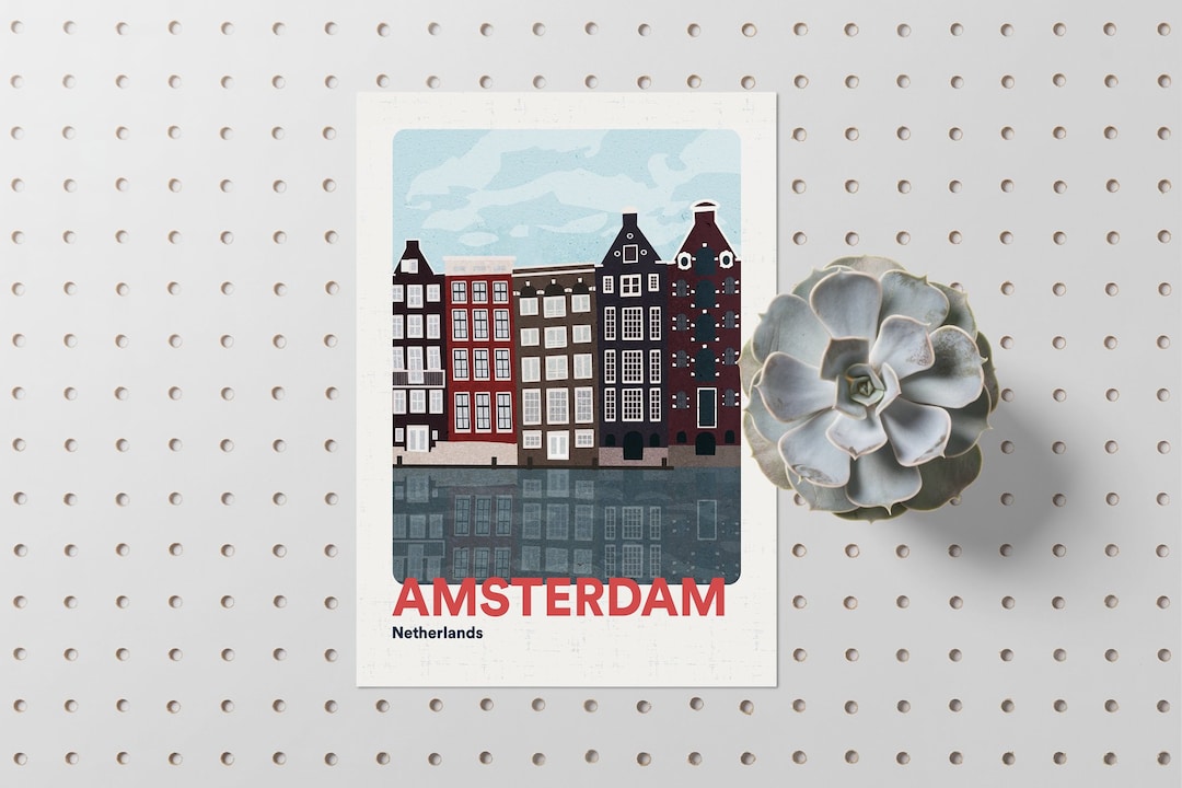 Amsterdam Poster // Netherlands Wall Art Prints // Europe Travel ...