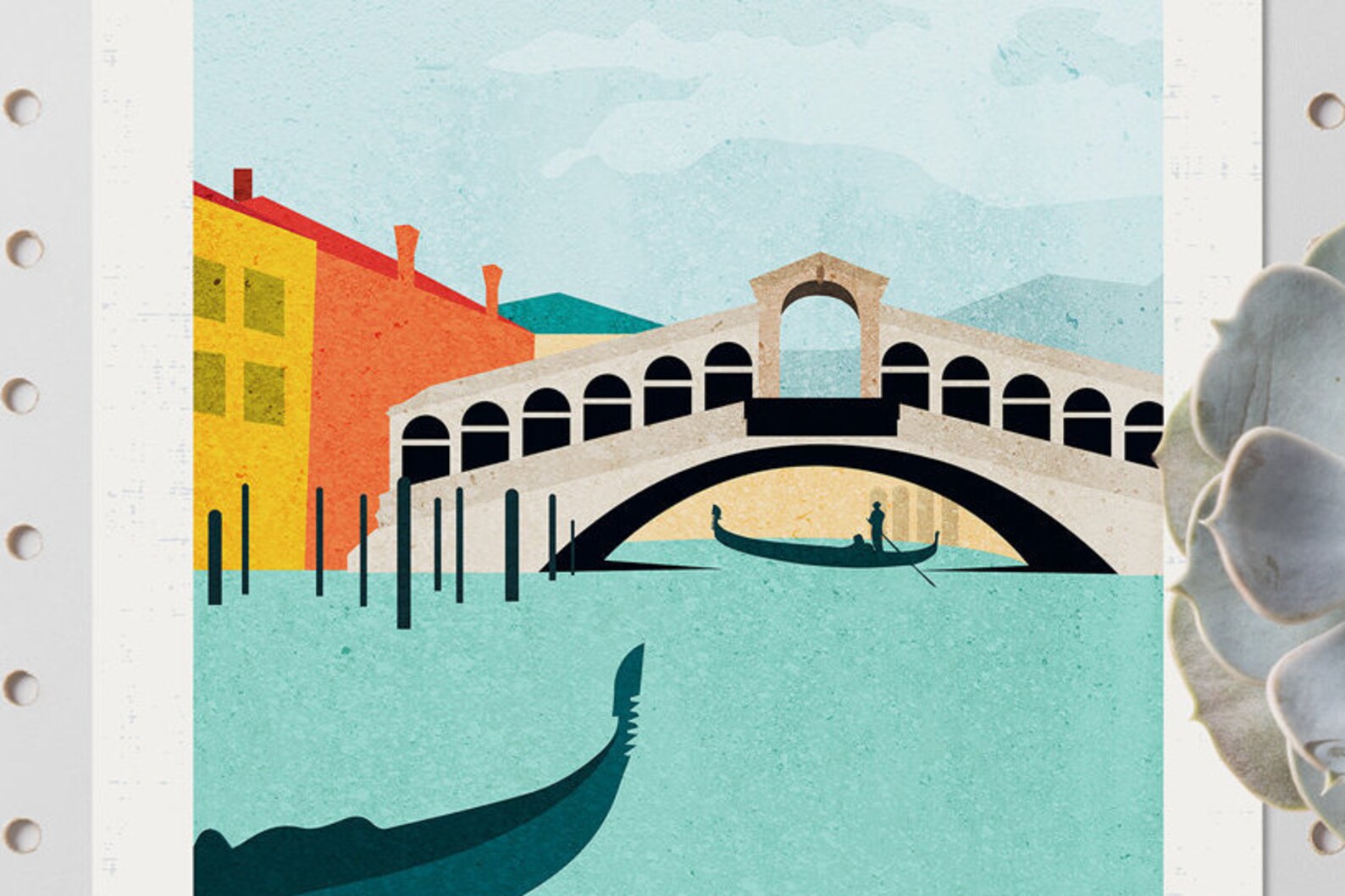 Venice Travel Posters // Italy Prints // Rialto Bridge Gift - Etsy UK