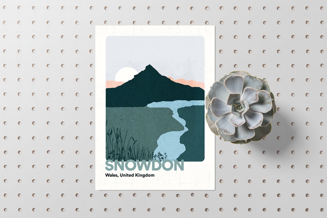 Snowdon Poster // Snowdon Print // Wales Wall Art Prints Travel ...