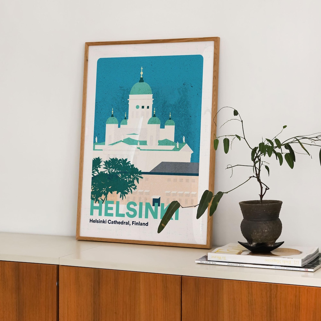 Helsinki Poster | Finland Travel Print | Scandinavian Wall Art - Etsy