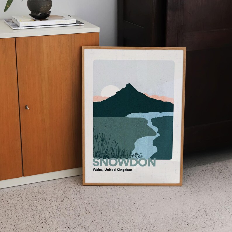 Snowdon Poster // Snowdon Print // Wales Wall Art Prints Travel ...