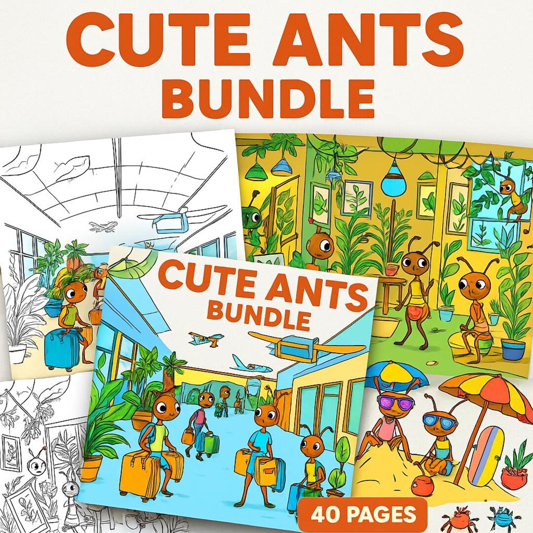 Cute Ants Coloring Pages – 40 Fun & Adorable Designs Bundle - Etsy