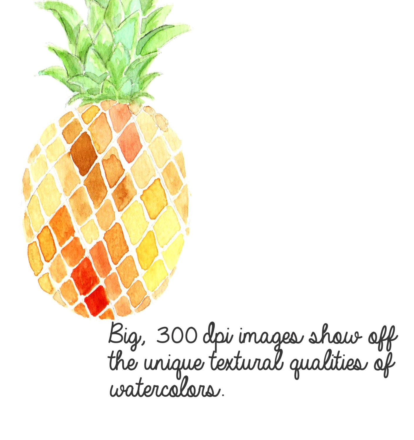 Pineapple Watercolor Clipart. Ideal as Digital Clipart for Your Logo ...