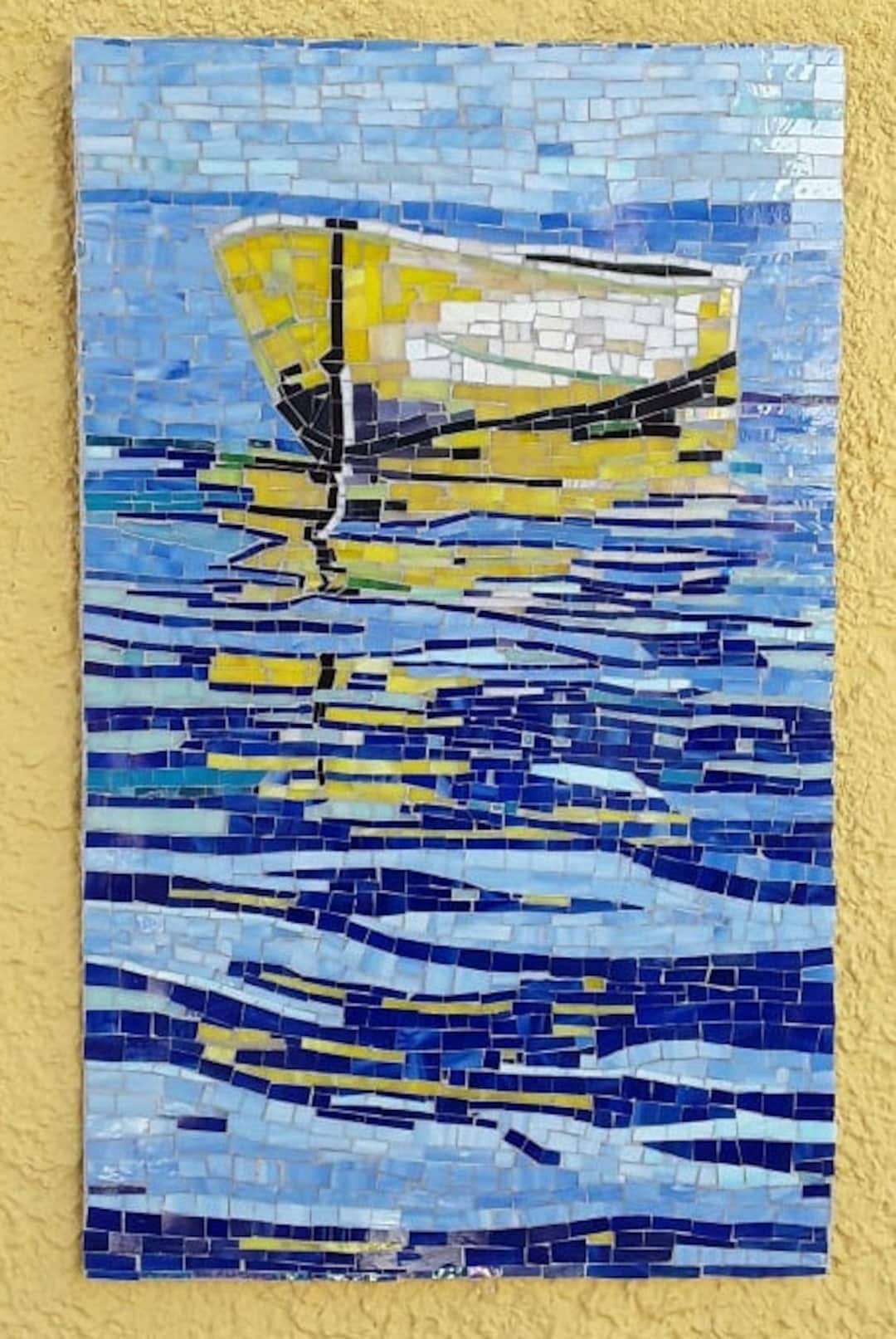 Mosaic Yellow Boat,mosaic Wall Art ,mosaic ,mosaic Decoration,gift for ...