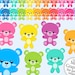 Bear Clipart - COLORFUL BEAR - Digital Clip Art - Personal and ...