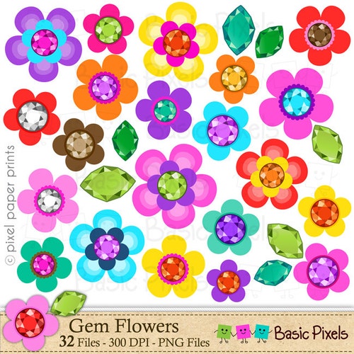 Rainbow Gems Clipart Digital Clip Art Personal and - Etsy UK