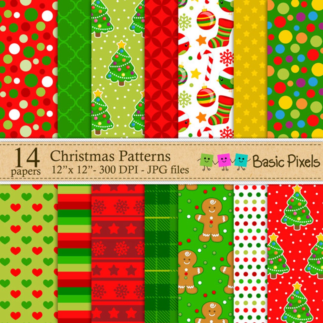 Christmas Digital Papers - Patterns - Backgrounds - Personal and ...