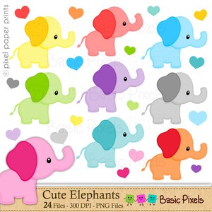 Elephant Clipart - Digital Clip Art - Personal and Commercial Use - Etsy