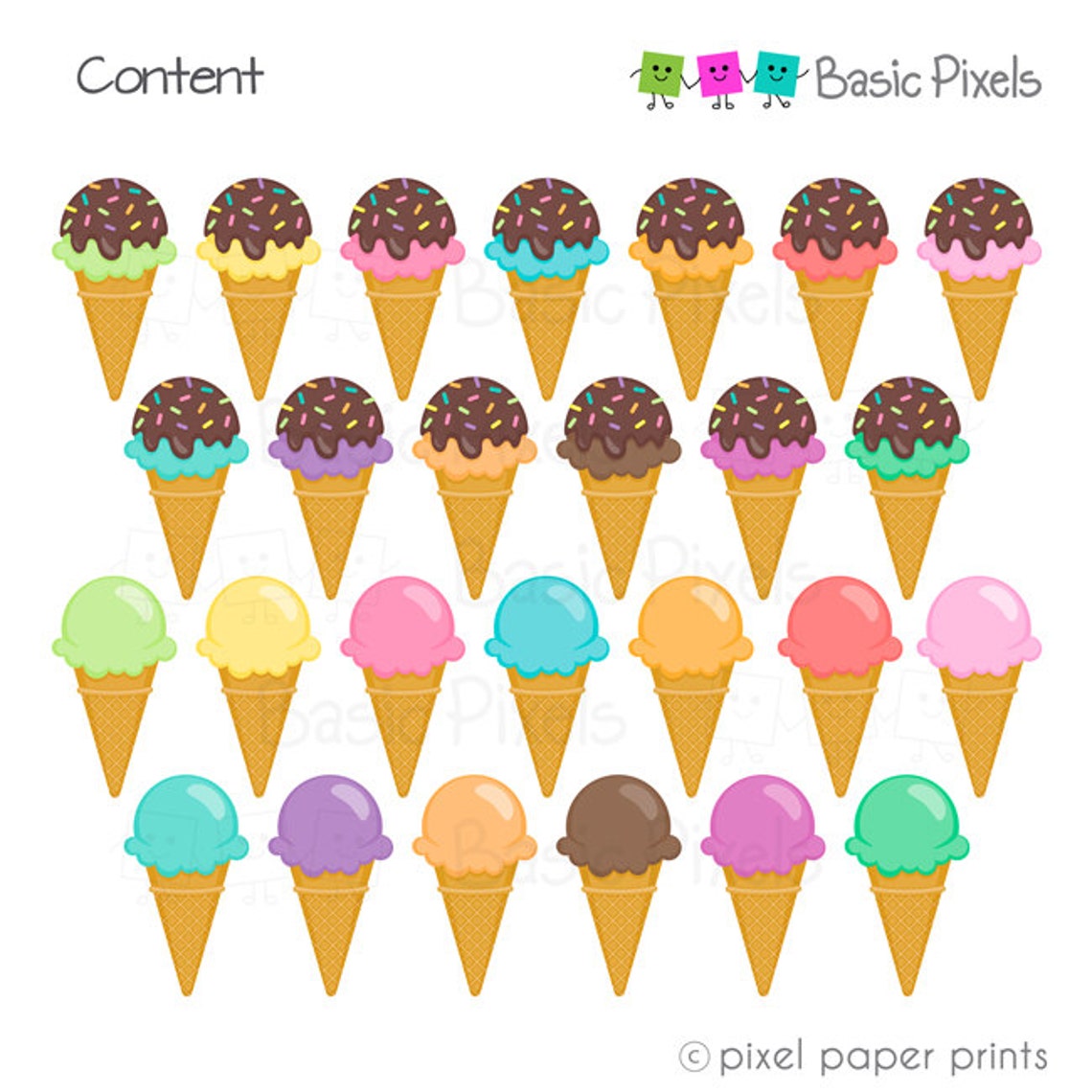 Ice Cream Clipart Digital Clip Art Icecream Personal and - Etsy