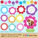 Flower Frames Clipart Digital Clip Art Personal and Commercial Use - Etsy
