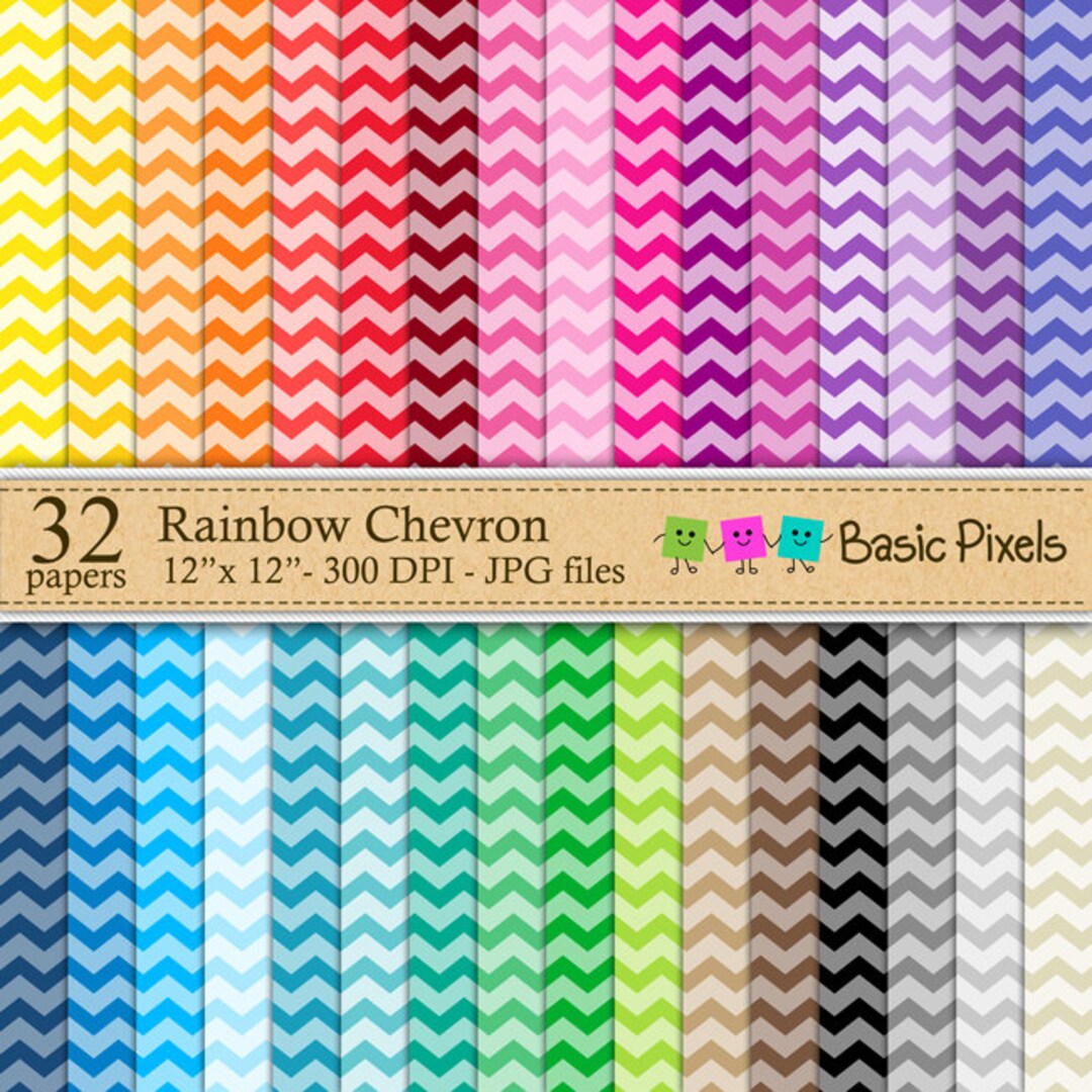 Rainbow Chevron - Patterns - Backgrounds - Personal and Commercial - Etsy