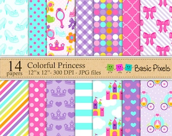 Pink Princess Digital Paper Backgrounds Personal and Commercial Use - Etsy