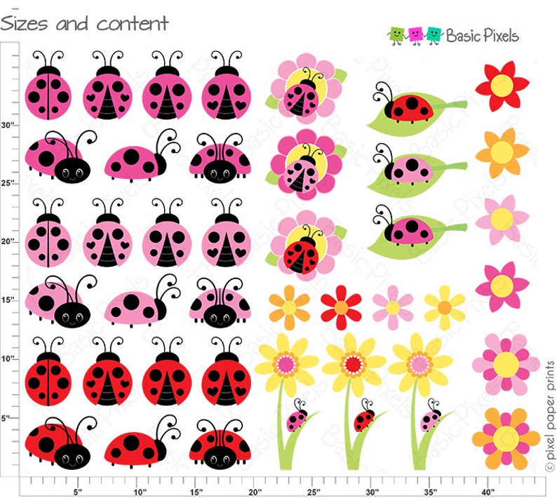 Ladybug Clipart Digital Clip Art Ladybug Graphics - Etsy