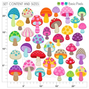 Mushroom Clipart - Digital Clip Art - Personal and Commercial Use - Etsy
