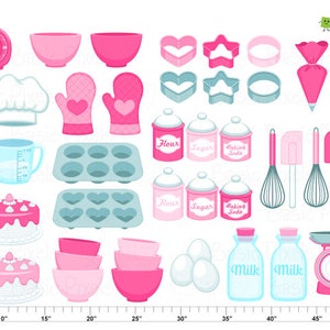 Baking Clipart Pink - Kitchen Digital Clip Art - Personal and ...