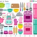 Clip Art Cute Kitchen - Cooking Clipart - Personal and Commercial Use ...
