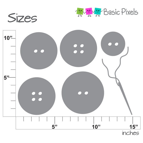 Button Clipart - Digital Clip Art - Personal and Commercial Use - Etsy