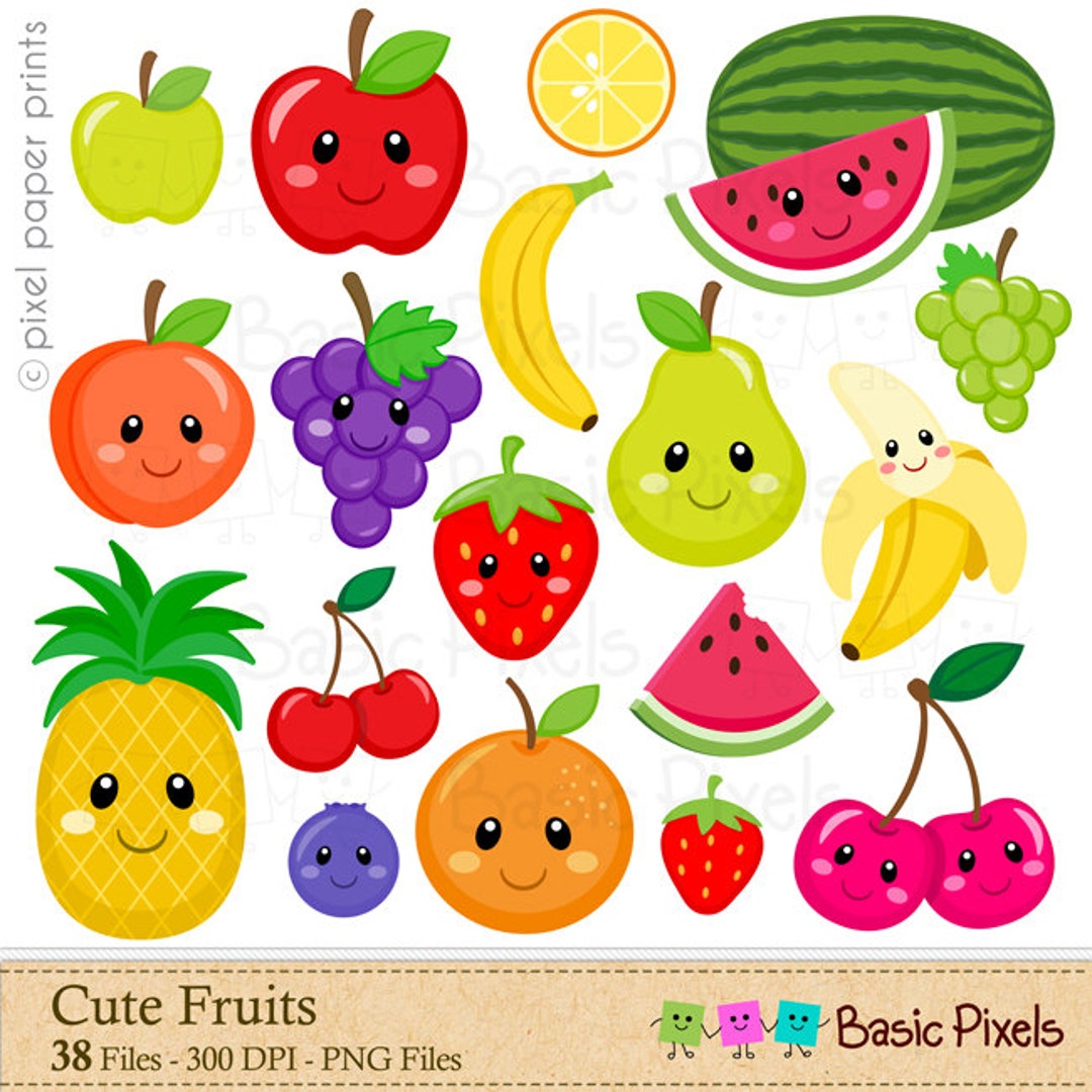 Fruits Clipart - Digital Clip Art - Fruit - Personal and Commercial Use ...