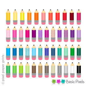 Pencil Clipart - Digital Clip Art - Personal and Commercial Use - Etsy