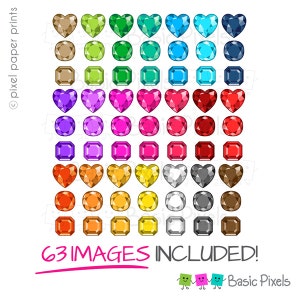 Rainbow Gems Clipart - Digital Clip Art - Personal and Commercial Use ...