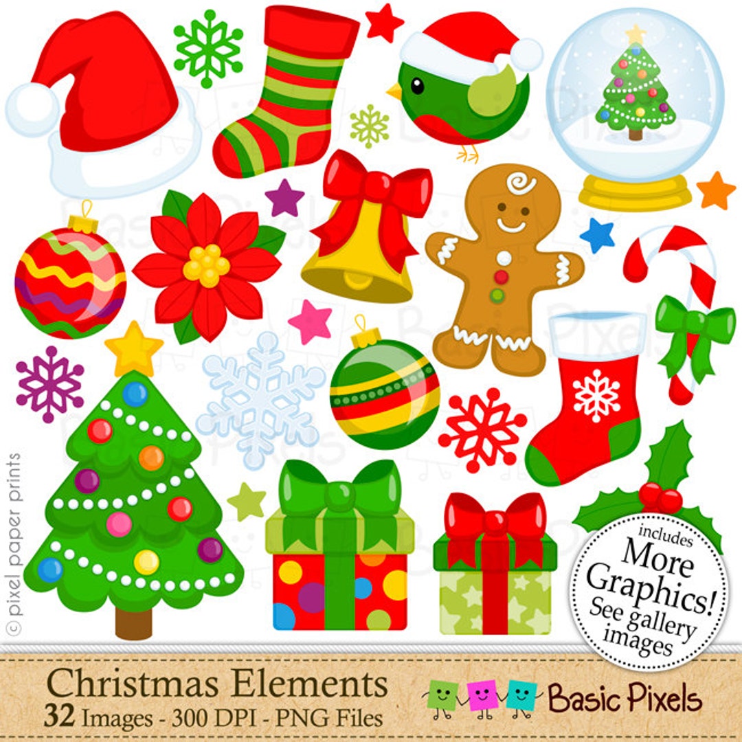 Christmas Clipart - Digital Clip Art - Christmas Elements - Personal ...