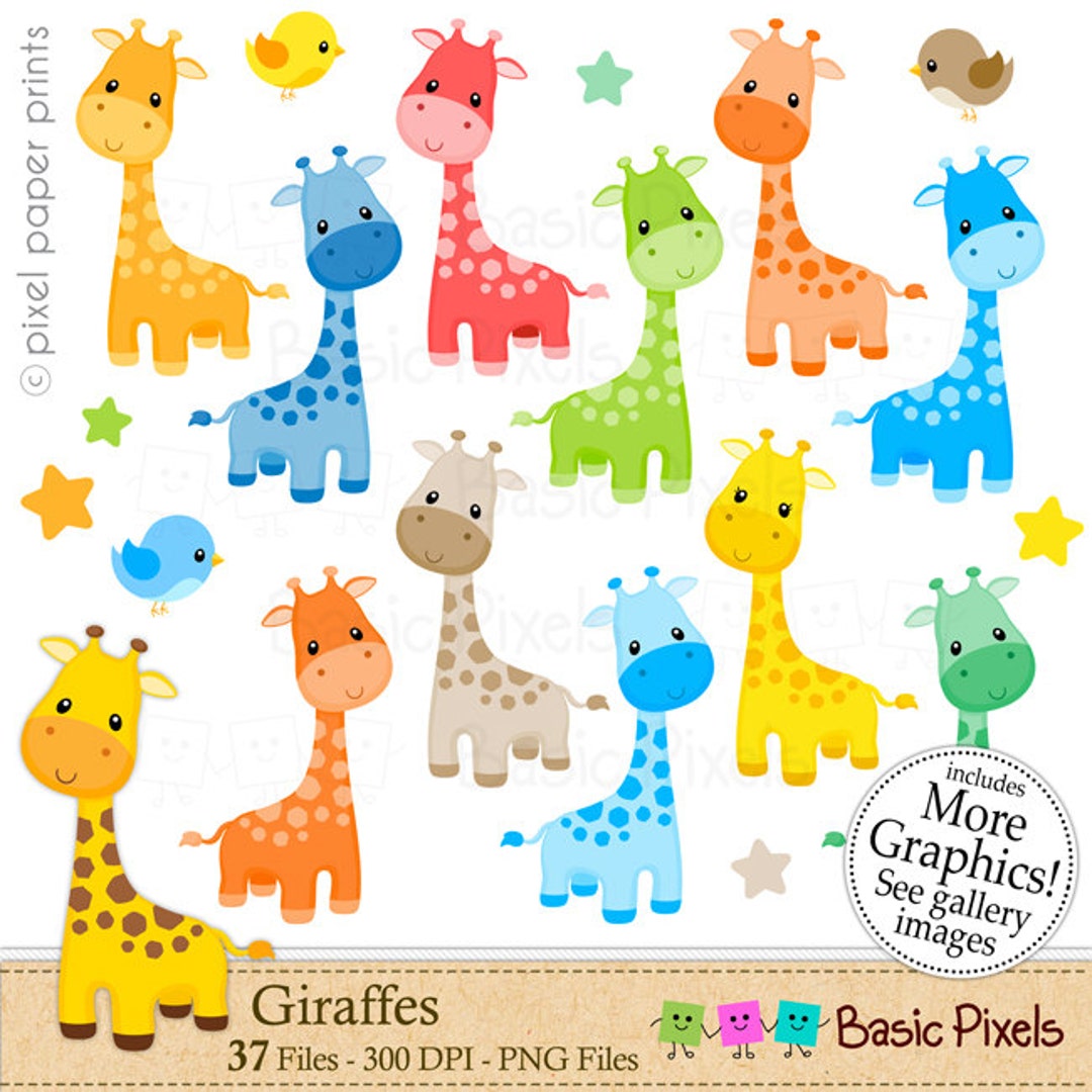 Giraffe Clipart - Digital Clip Art - Giraffe - Personal and Commercial ...