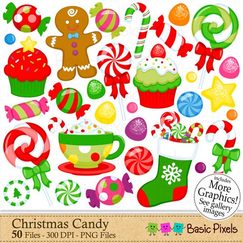 Christmas Candy Clipart Commercial Use Candy Land Vector - Etsy